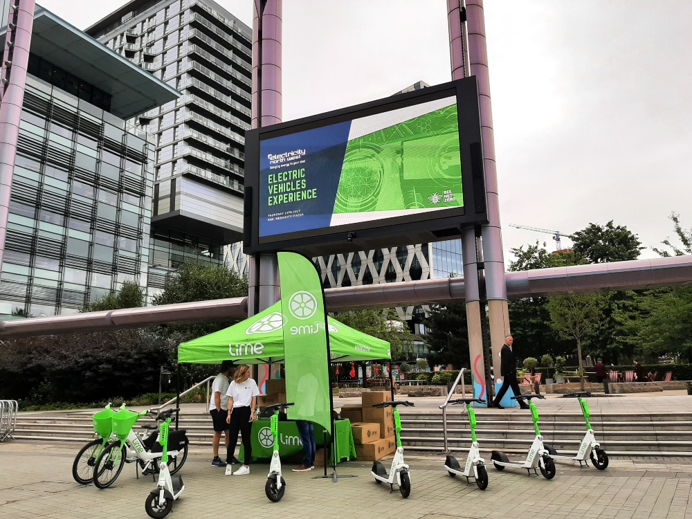 Electric vehicle experience in MediaCityUK, Greater Manchester